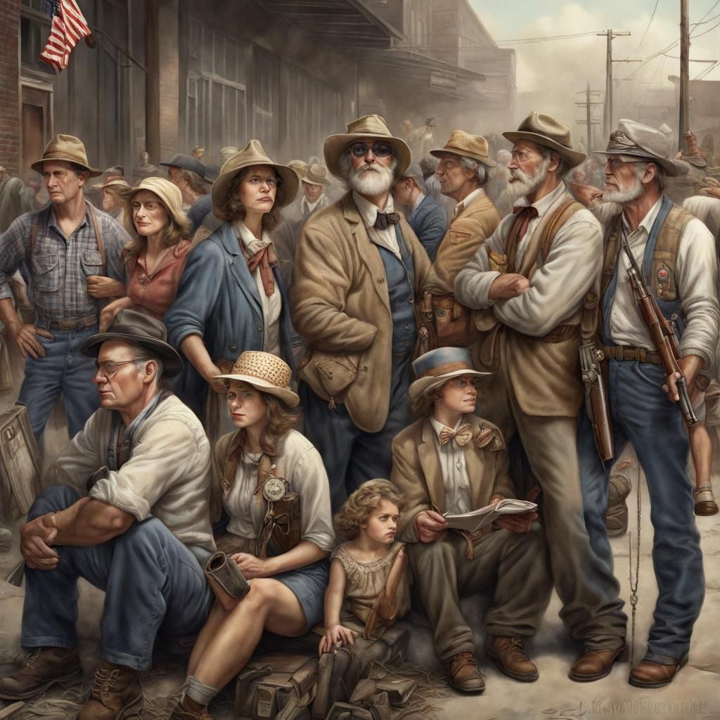 Americans during the Modern Age - AI Generated Artwork - NightCafe Creator