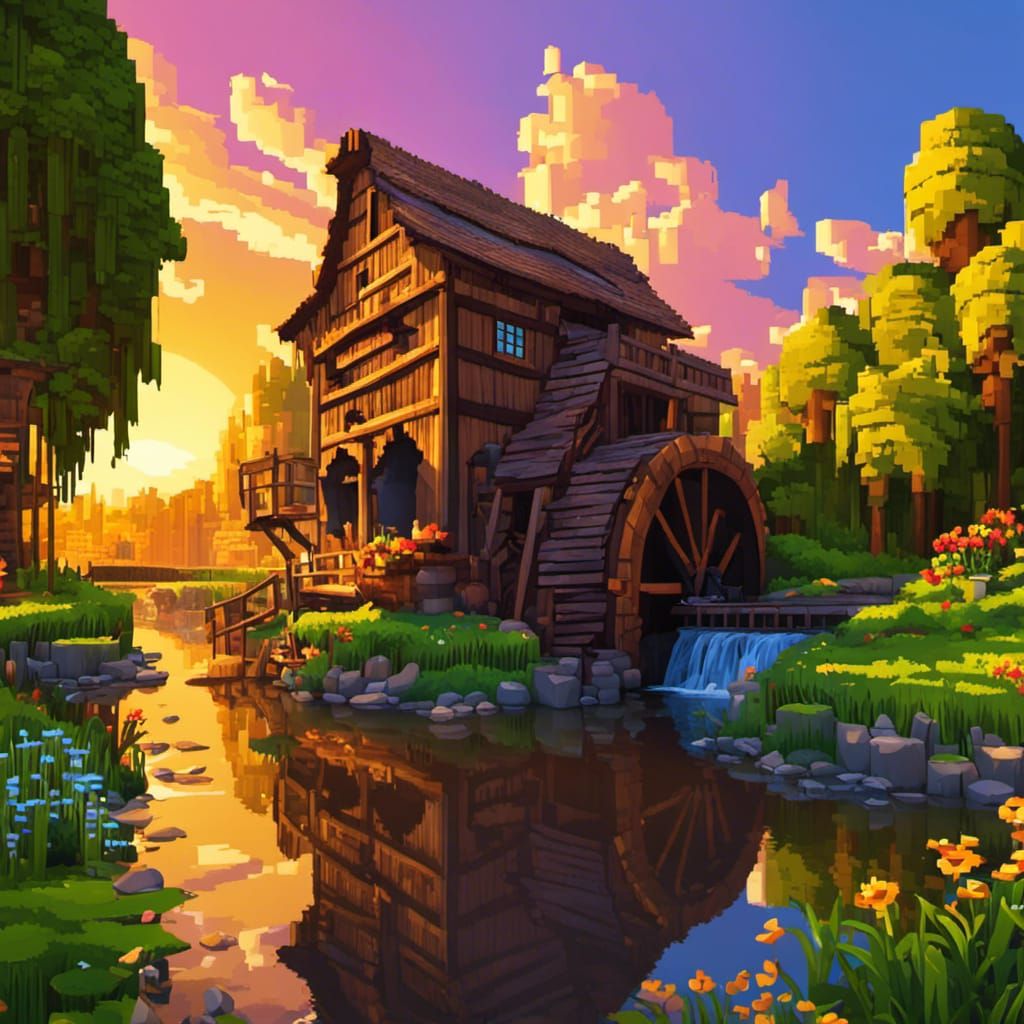 Voxel Mill - AI Generated Artwork - NightCafe Creator