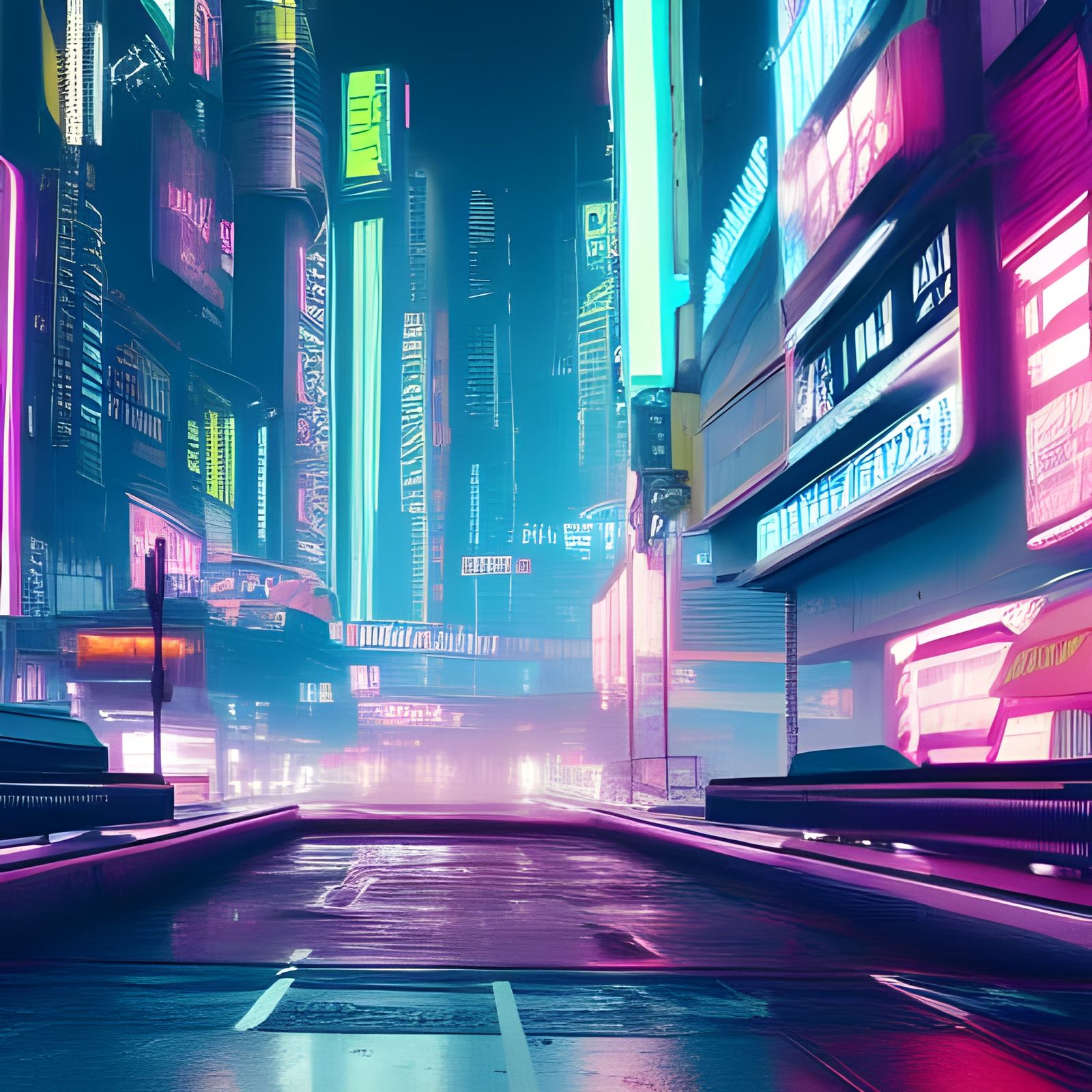 Neon cyberpunk city - AI Generated Artwork - NightCafe Creator