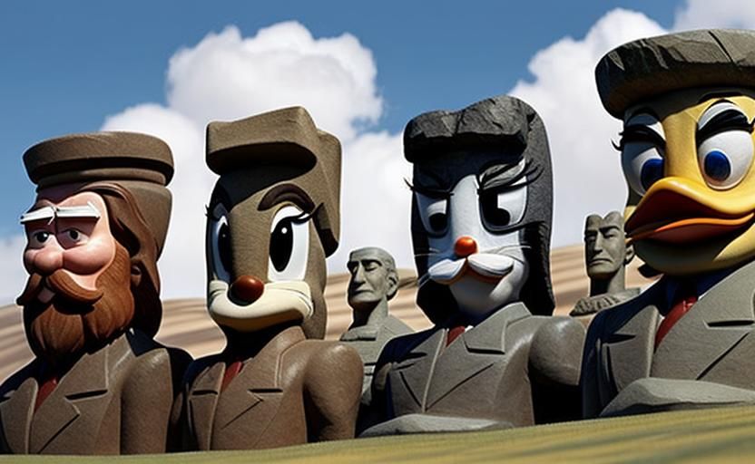 Easter Island Yosemite Sam, Sylvester the Cat, Bugs Bunny and Donald ...