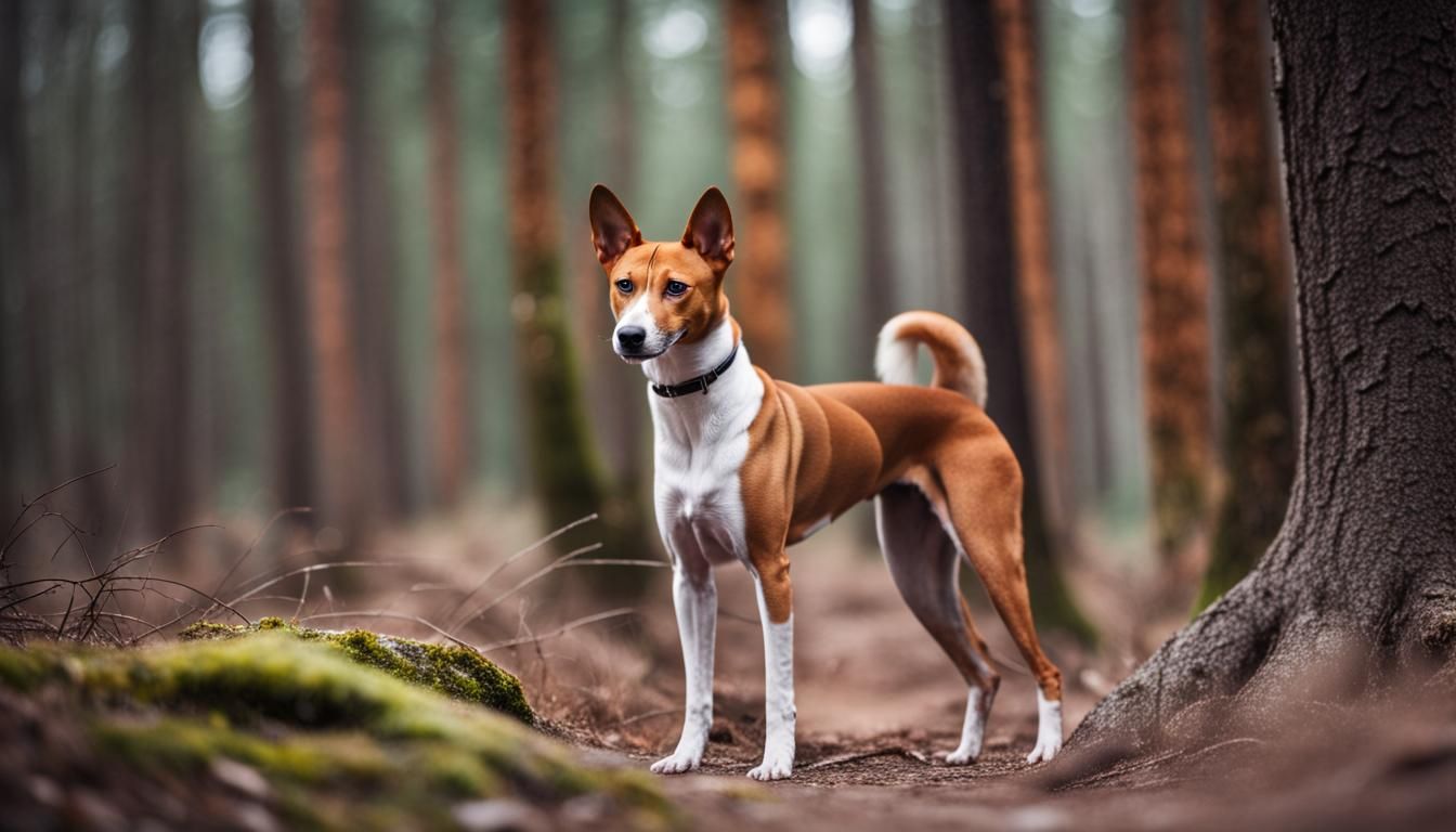 Basenji stands in the salty forest - AI Generated Artwork - NightCafe ...