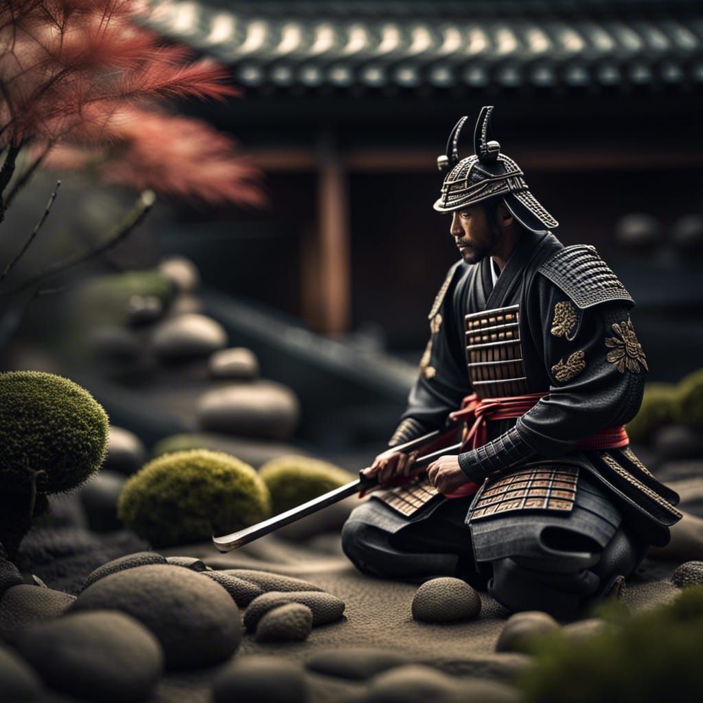 samurai in a zen garden - AI Generated Artwork - NightCafe Creator