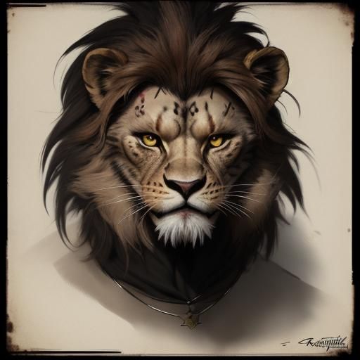 lionlike mutant feline male mischievous - AI Generated Artwork ...