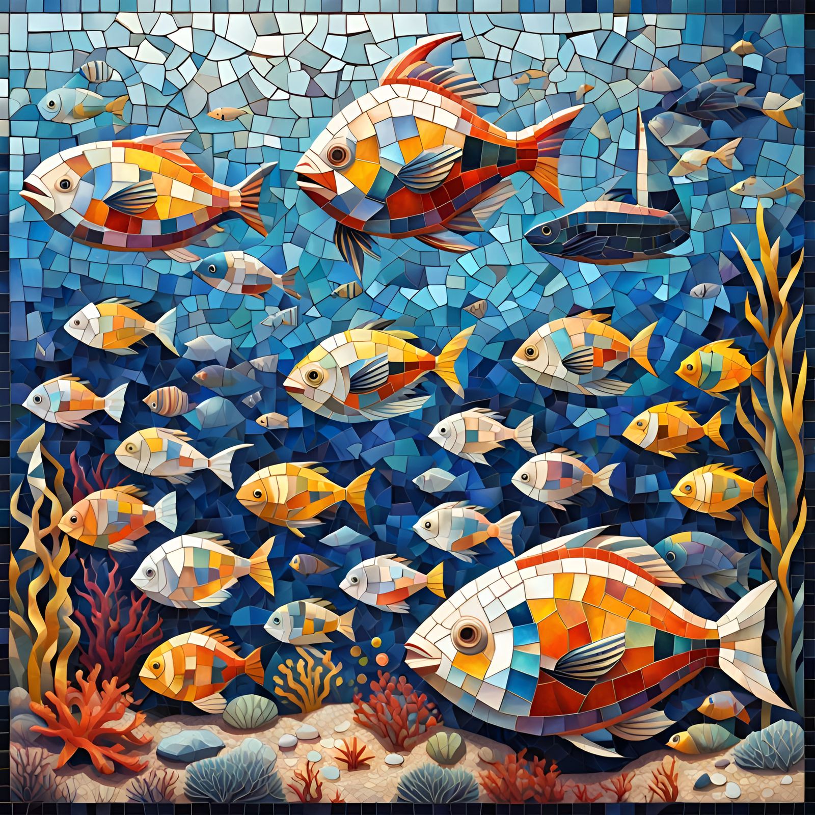 Mosaic tile #406 - AI Generated Artwork - NightCafe Creator