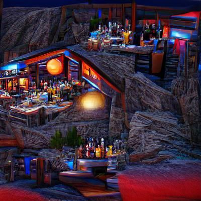 night borderlands bar restaurant 8K 3D 8k resolution - AI Generated ...