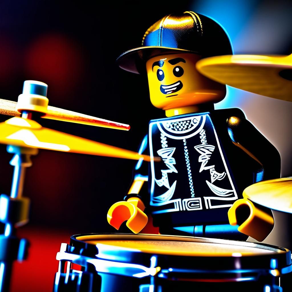 Lego Minifigures: drummer - AI Generated Artwork - NightCafe Creator