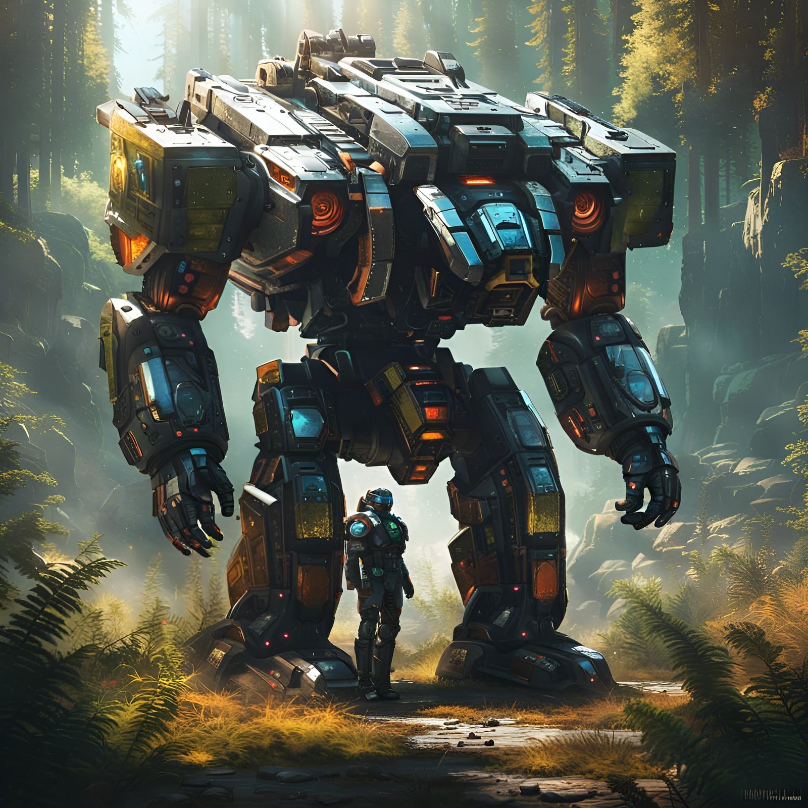 Mecha and Pilot - AI Generated Artwork - NightCafe Creator