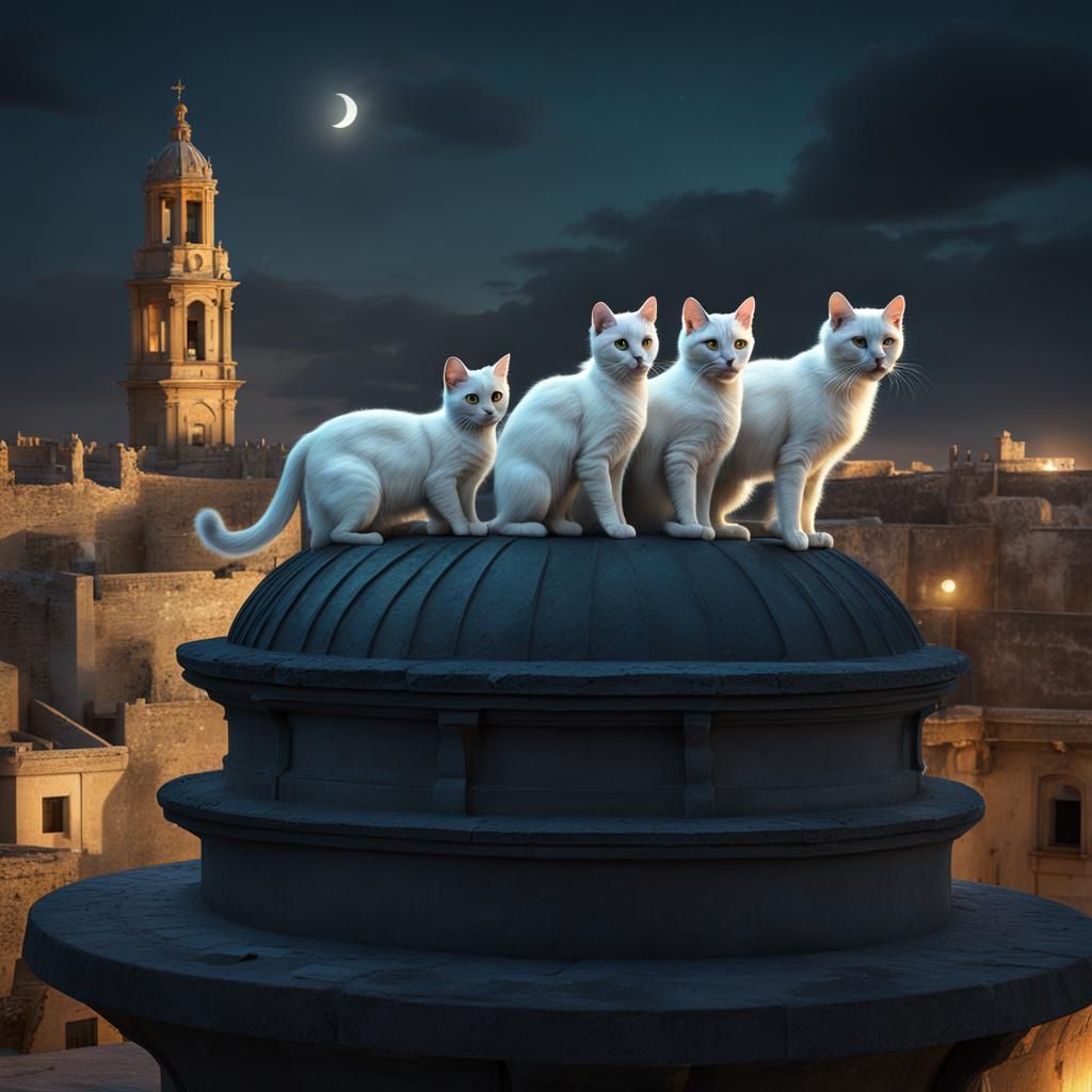 Night Cats Fantasy 17 - AI Generated Artwork - NightCafe Creator