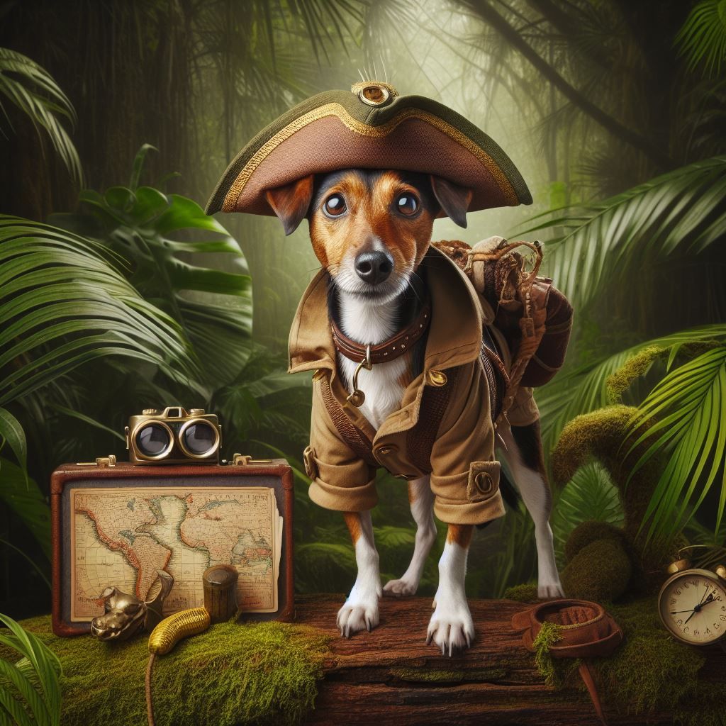 Rat Terrier Jungle Explorer - AI Generated Artwork - NightCafe Creator