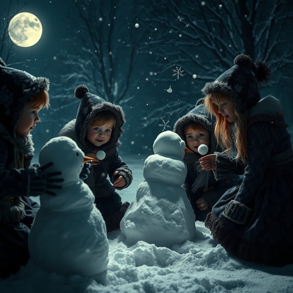 Hyper-realistic portrait photography. Gothic children playing happiely ...