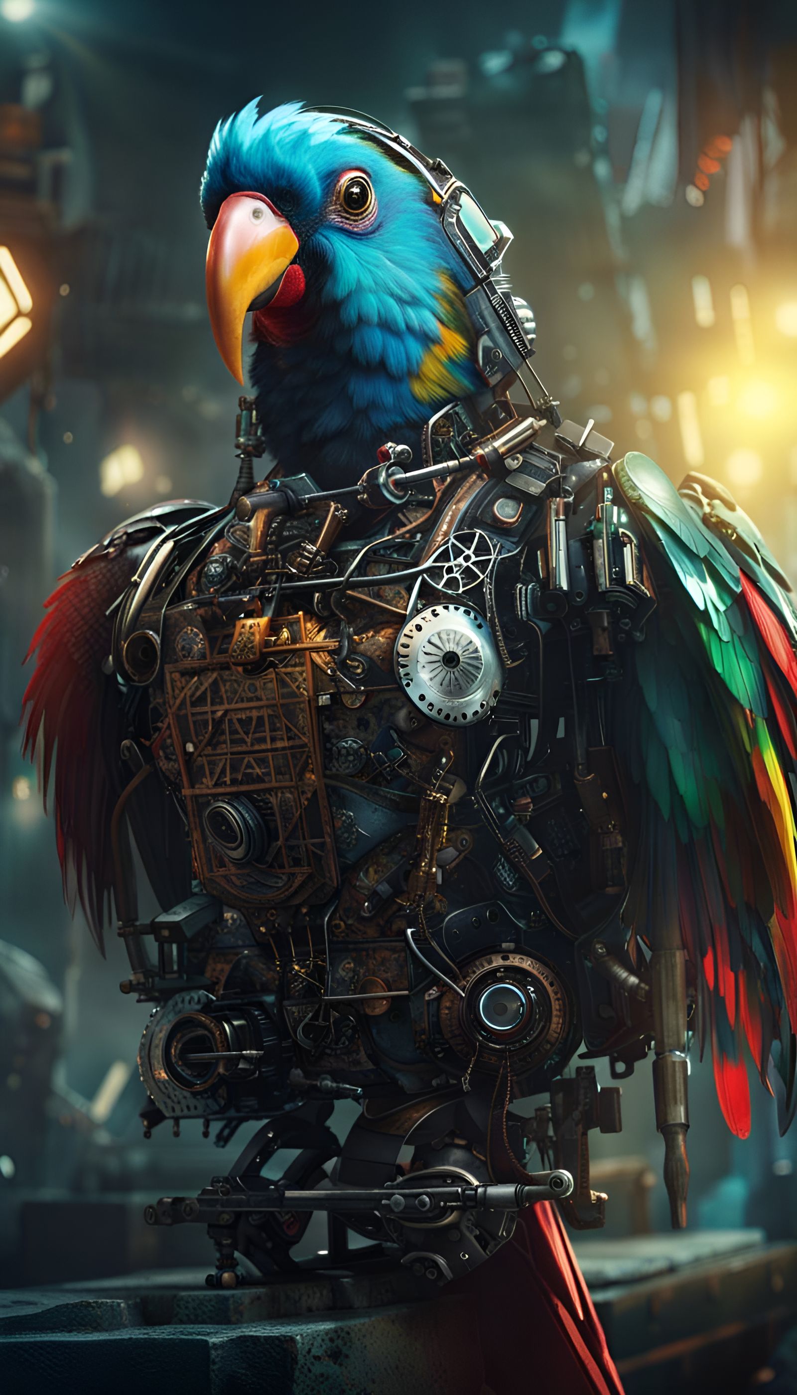 Robotic Parrot - AI Generated Artwork - NightCafe Creator