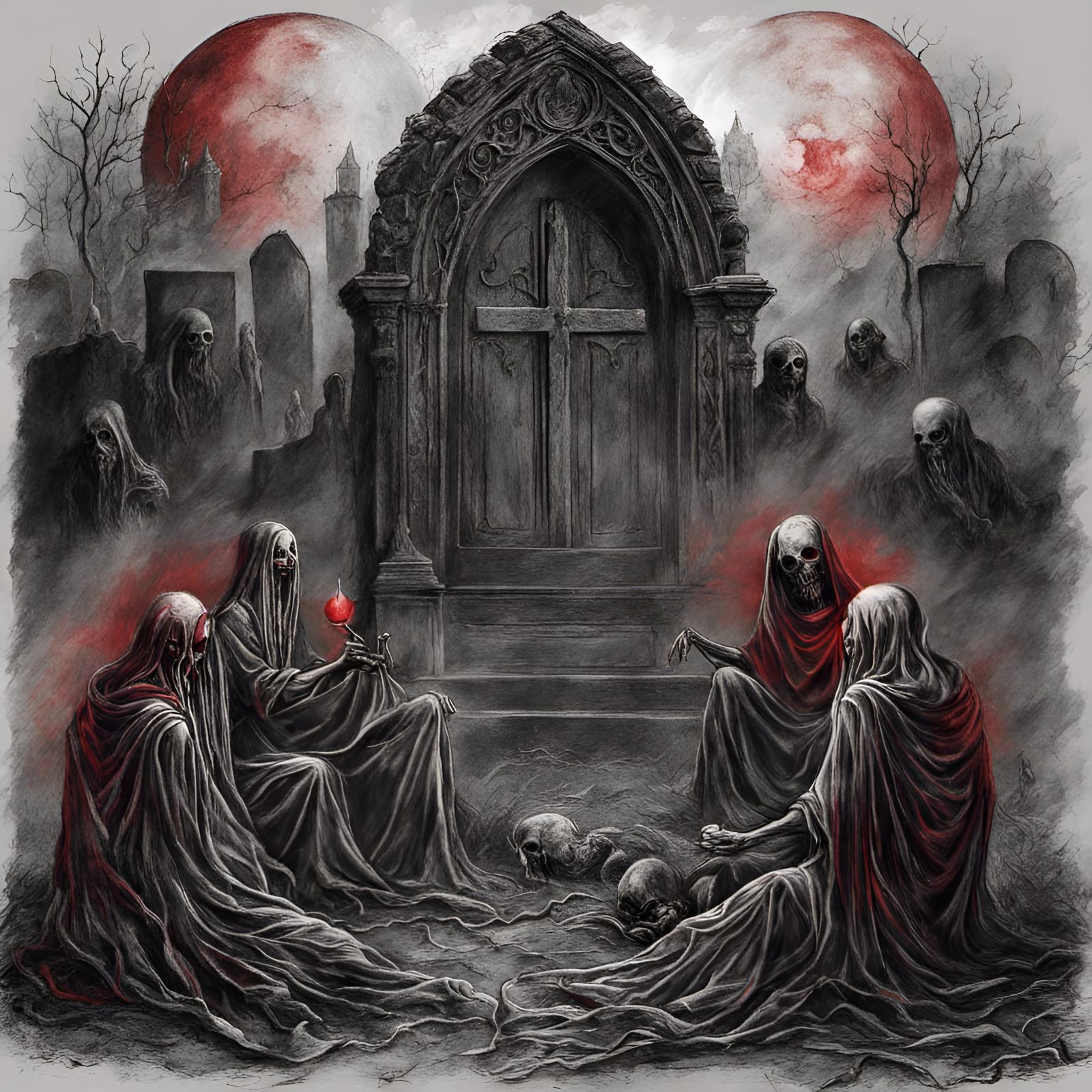 The deads hate evil Servant's of Satan red mystic mist red moon curse ...