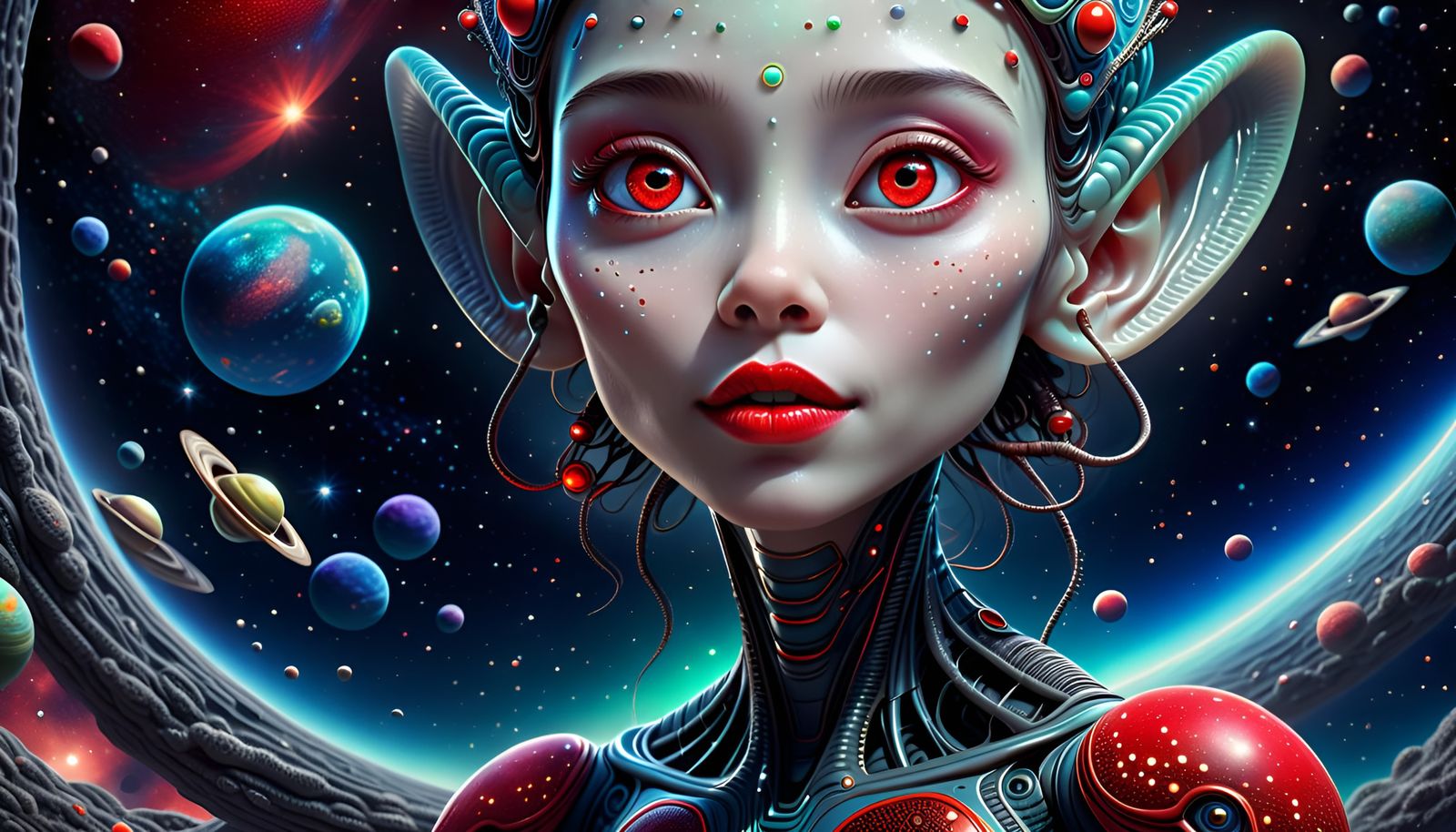 Big Eared Alien Girl - AI Generated Artwork - NightCafe Creator