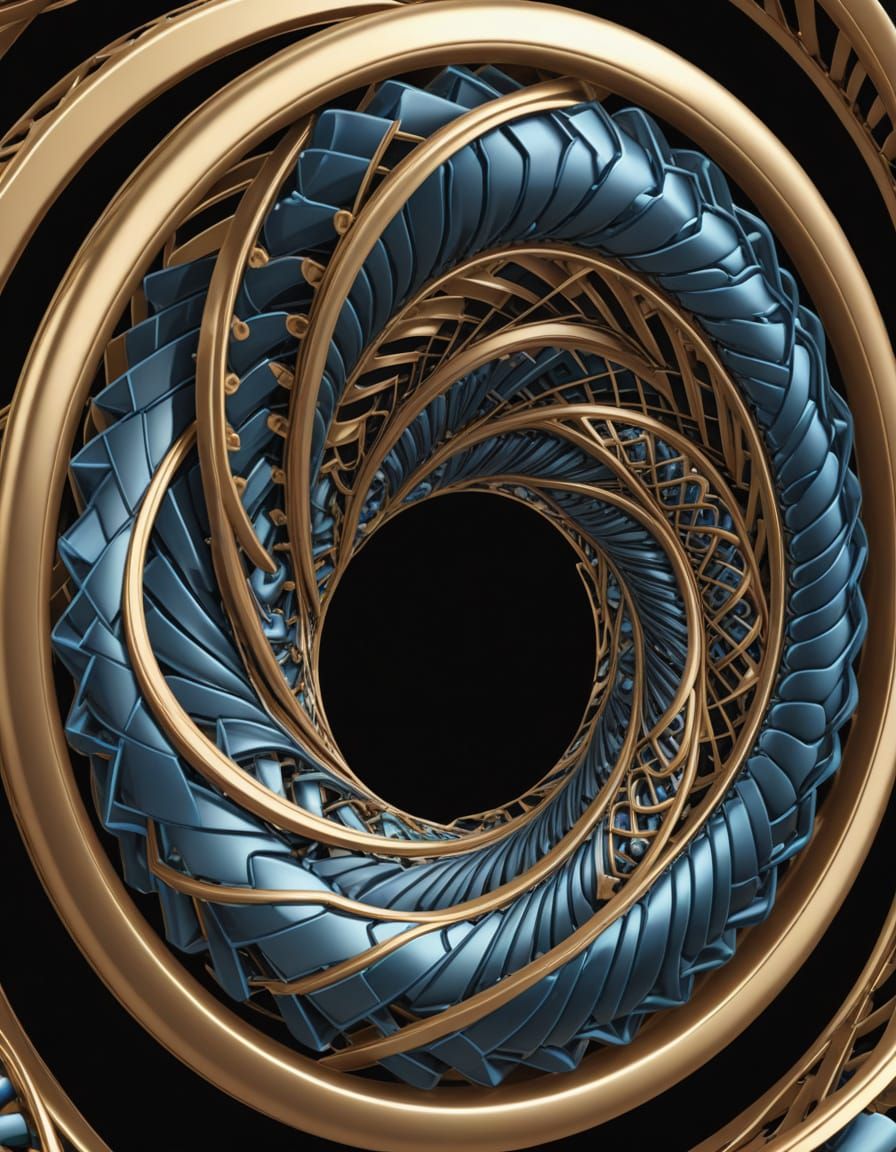 beautiful toroidal quadruple helix, detailed infinite 8k resolution