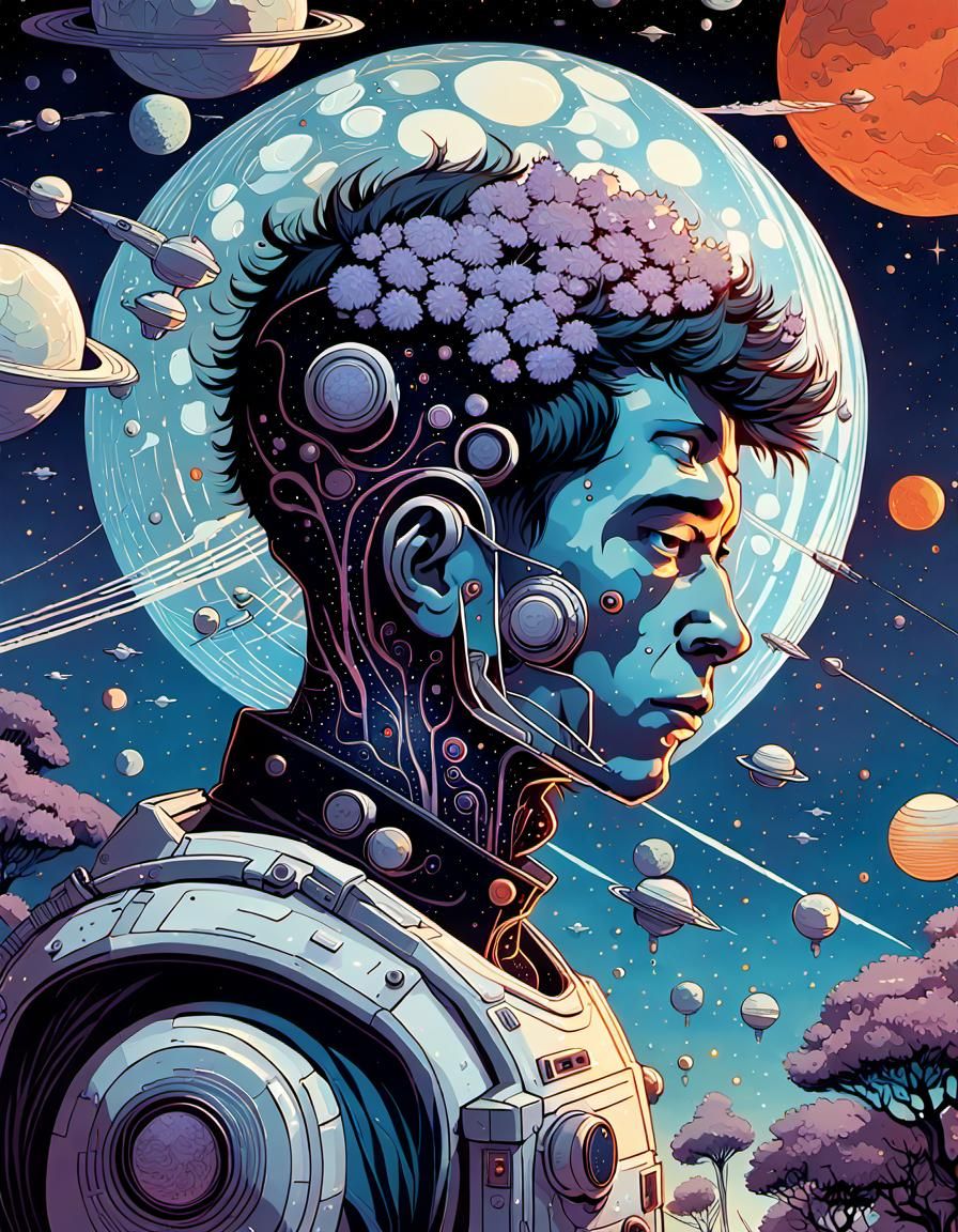 Bio punk planet cream lavender nephilims in space :: anthropomorphic ...