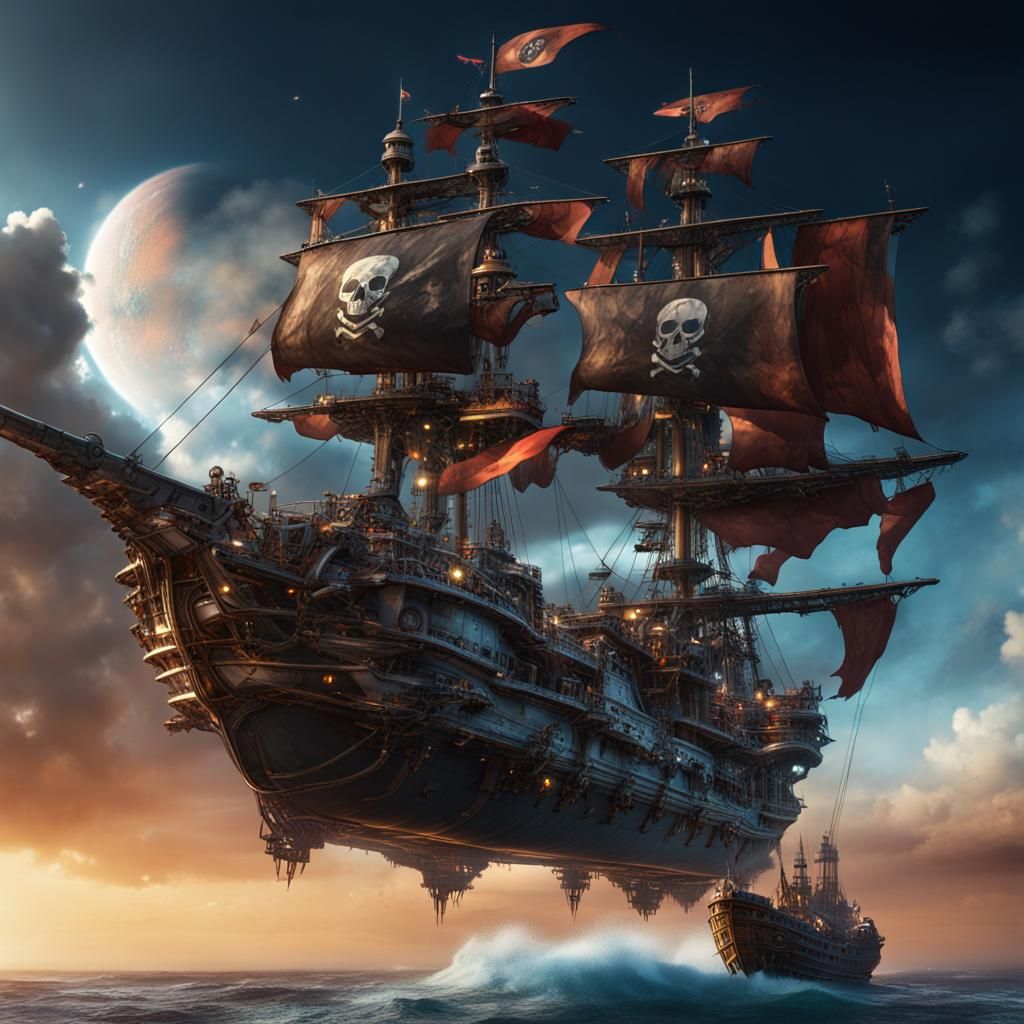 Space Pirate Ship - AI Generated Artwork - NightCafe Creator