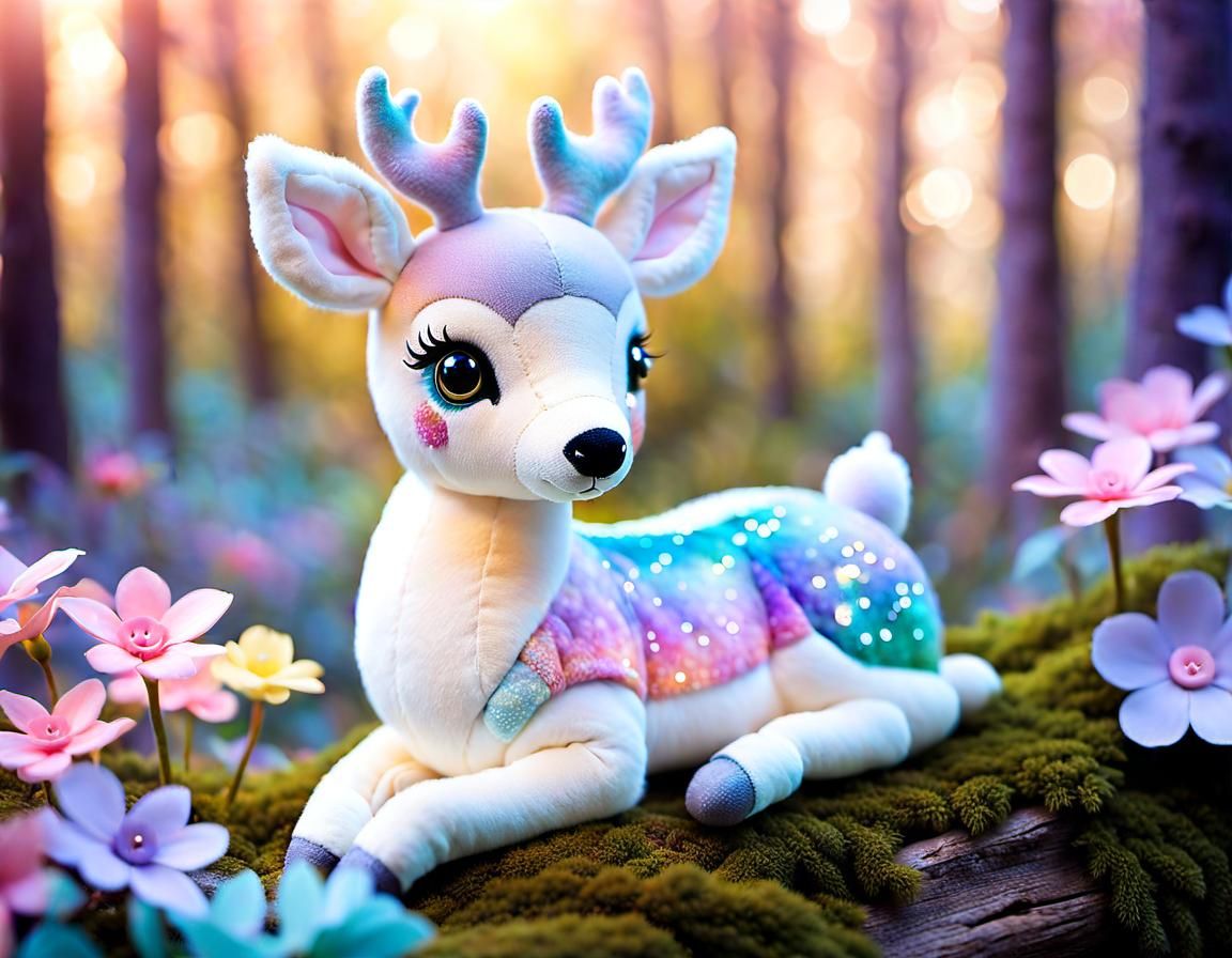 cute stuffed fawn - AI Generated Artwork - NightCafe Creator