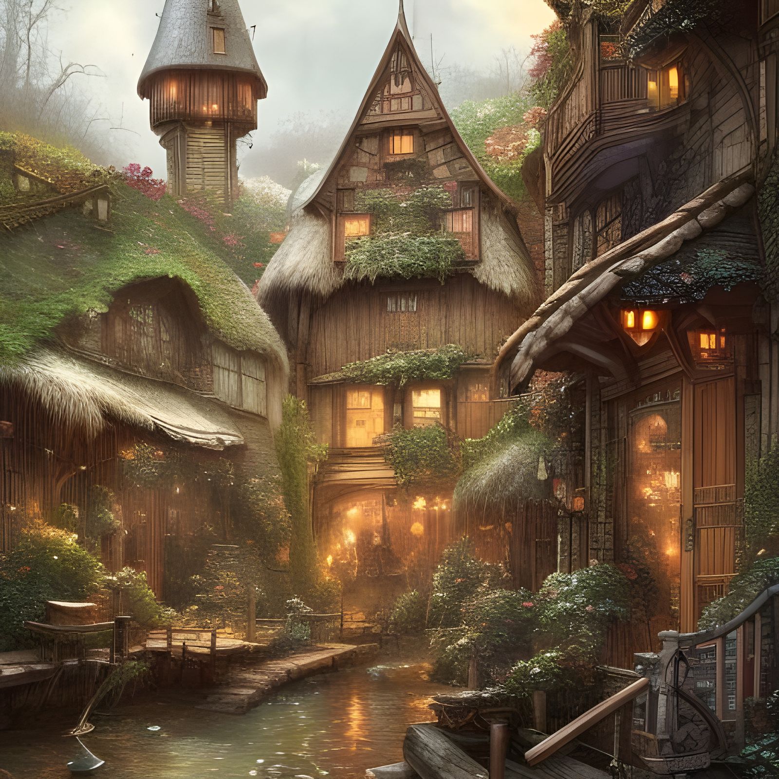 beautiful village - AI Generated Artwork - NightCafe Creator