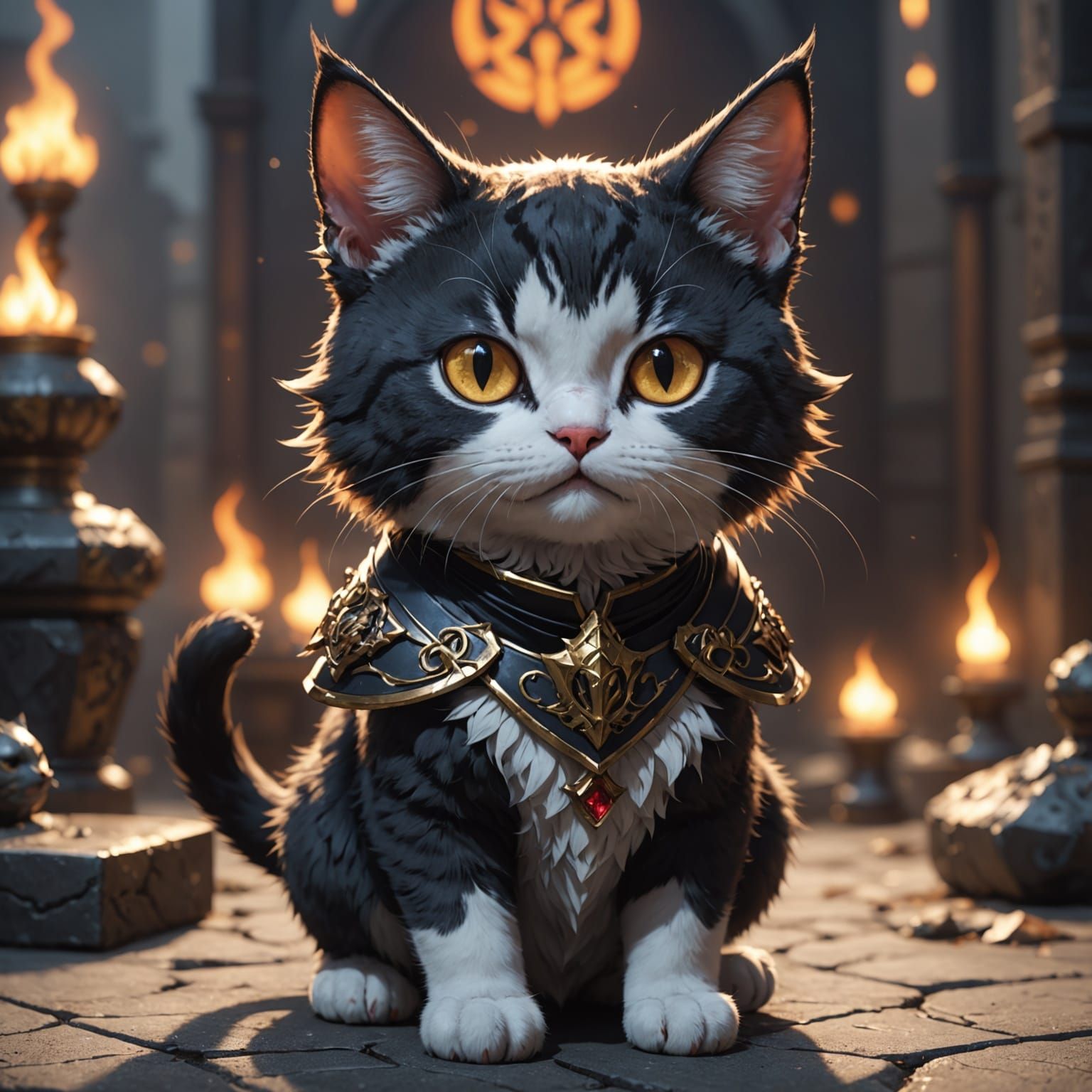 Evil cat overlord - Majestic Anime-Style Feline Overlord