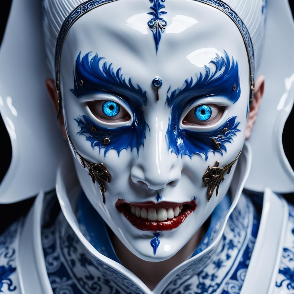 Porcelain mask - AI Generated Artwork - NightCafe Creator
