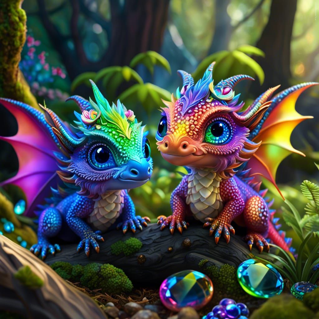 Pixie-Sized Beautiful Dragons. - AI Generated Artwork - NightCafe Creator
