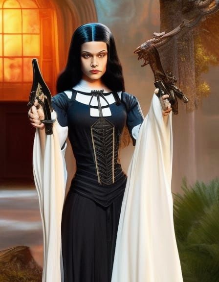 very recognizable stunningly beautiful Jenna Marie Ortega as Wednesday ...