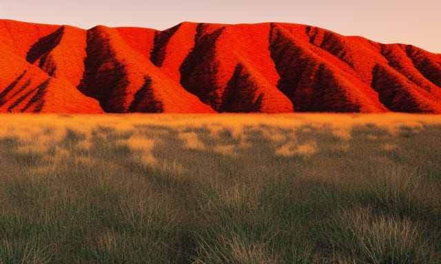 red grassy mountains - AI Generated Artwork - NightCafe Creator