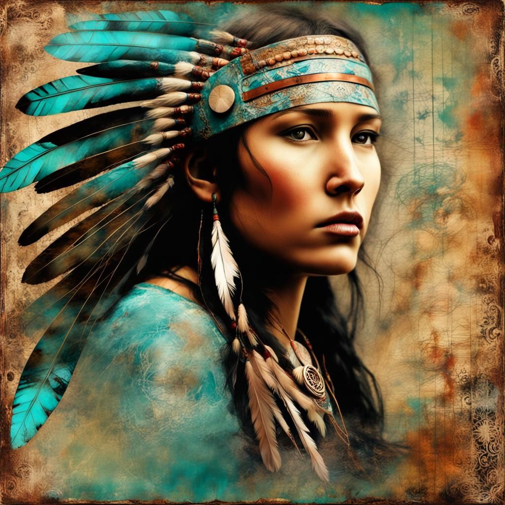Woman of the First Nations - AI Generated Artwork - NightCafe Creator