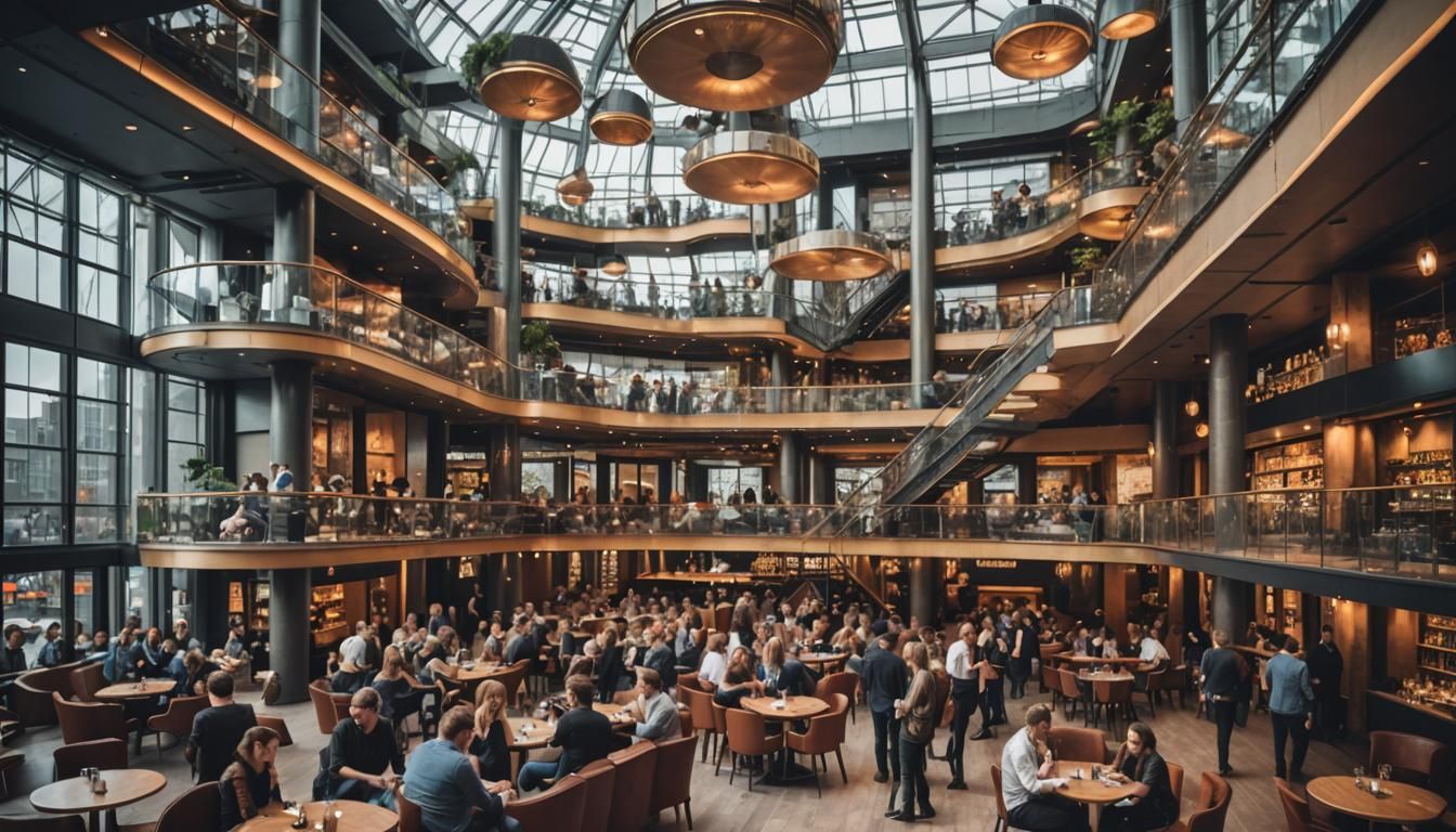 Busy Atrium - AI Generated Artwork - NightCafe Creator