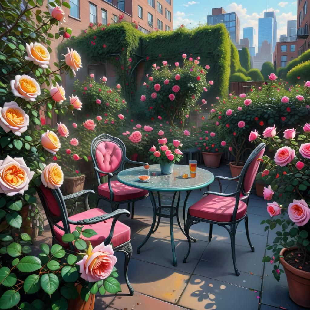 Beautiful Urban Rose Garden Oasis - AI Generated Artwork - NightCafe ...