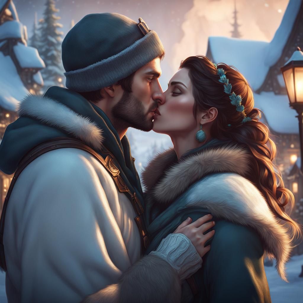 Winter Kiss - AI Generated Artwork - NightCafe Creator