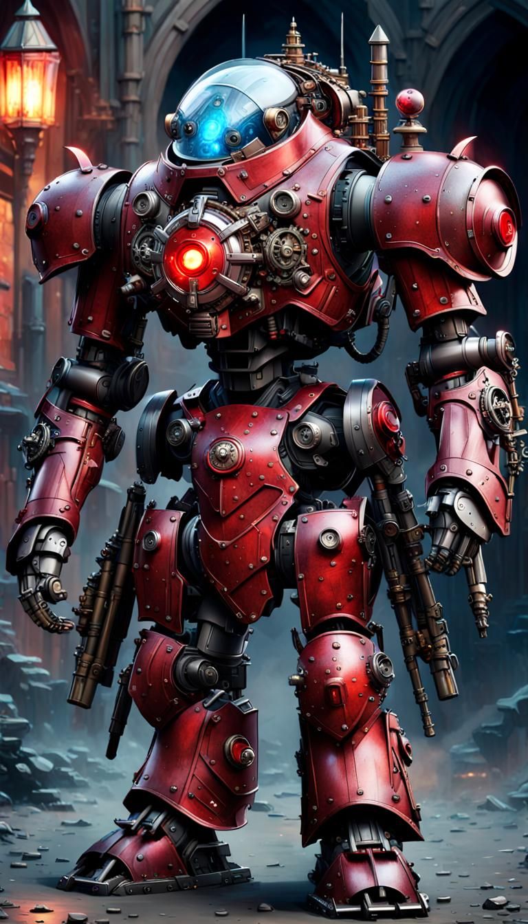 comic parody disney deformed Mech built like a medieval armor,backpack ...