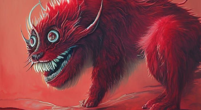 Furry Red Monster - AI Generated Artwork - NightCafe Creator