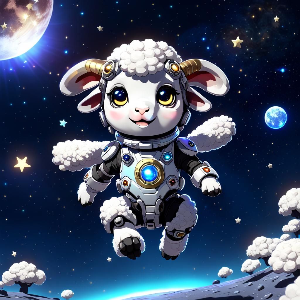 Cyborg Sheep! - AI Generated Artwork - NightCafe Creator