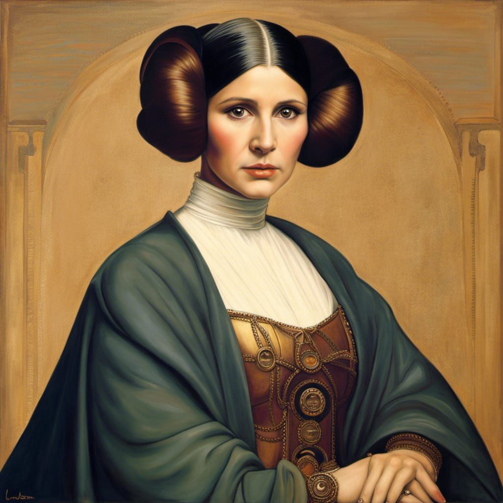 Portrait of Leia in the style of Da Vinci - AI Generated Artwork ...