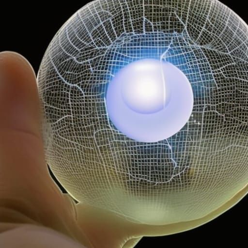 a single orb in suspended animation containing a clear portrait image ...