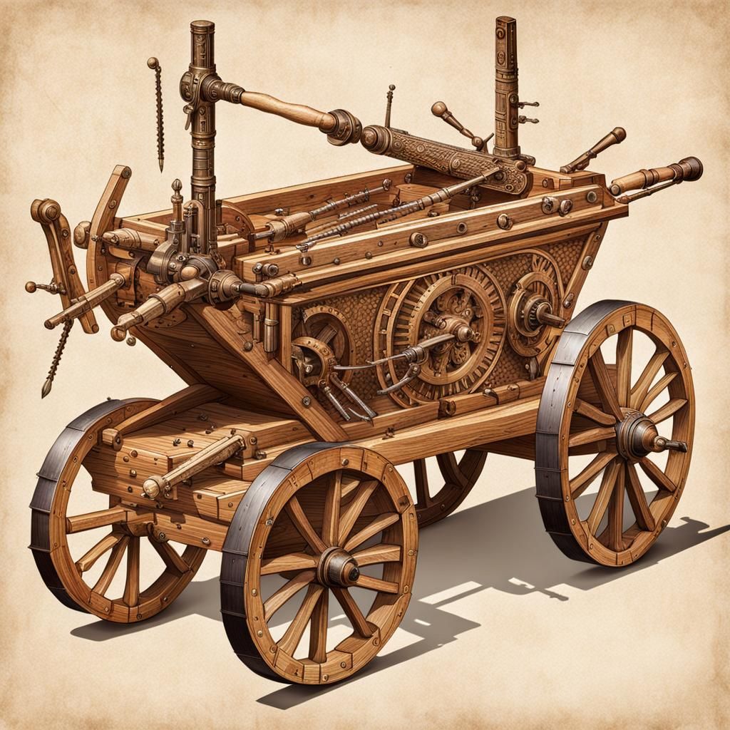 Ancient Wooden Machinery - AI Generated Artwork - NightCafe Creator