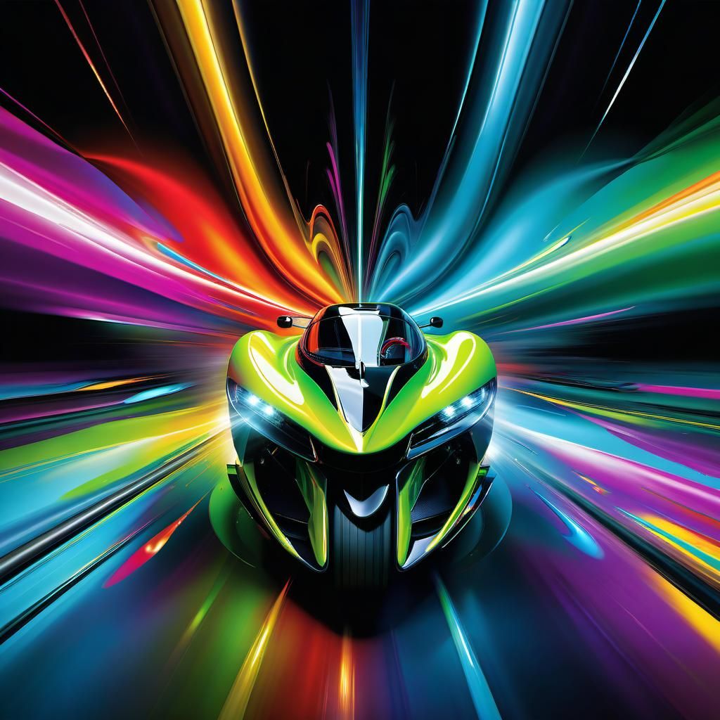 Futuristic fast car in speed - AI Generated Artwork - NightCafe Creator