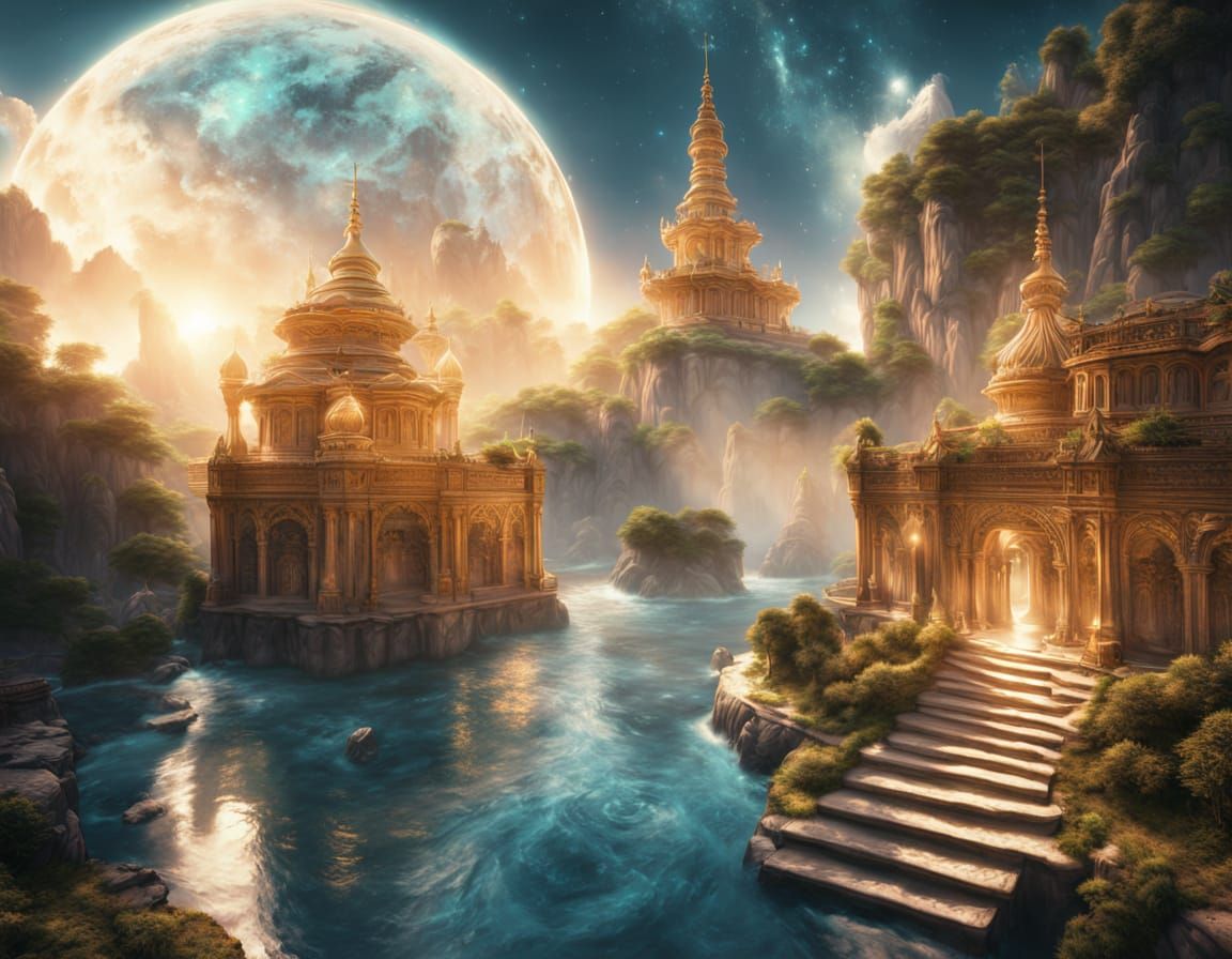 a golden temple of light - Ethereal Temple of Golden Light ...