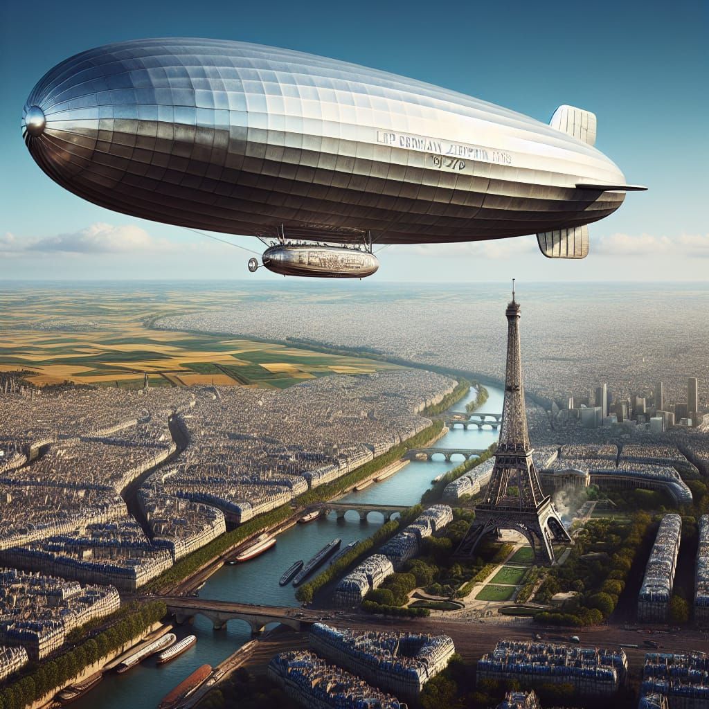 German Zeppelin above France - AI Generated Artwork - NightCafe Creator