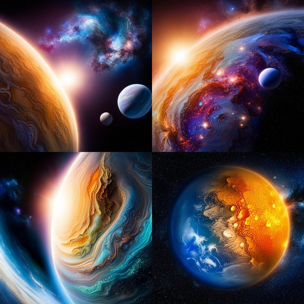 Elemental Planets - AI Generated Artwork - NightCafe Creator