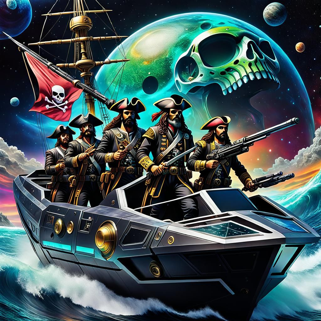 Pirates in an unconventional boat - AI Generated Artwork - NightCafe ...