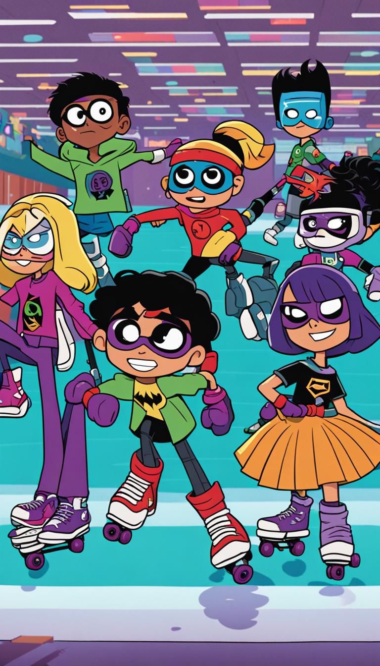 The Teen Titans go rollerskating at a local rink - AI Generated Artwork ...