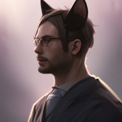 Catman who studies - AI Generated Artwork - NightCafe Creator