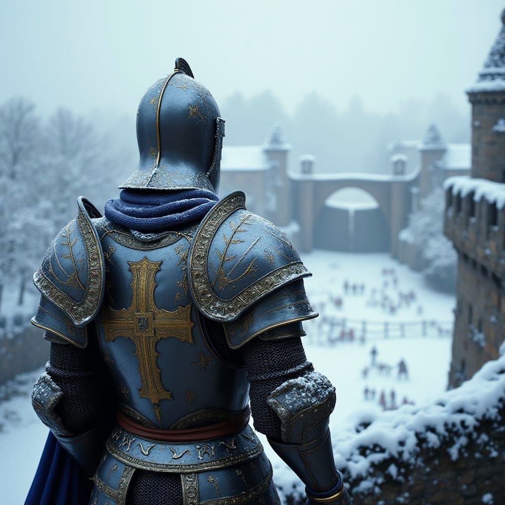 Guarding his kingdom in freezing conditions