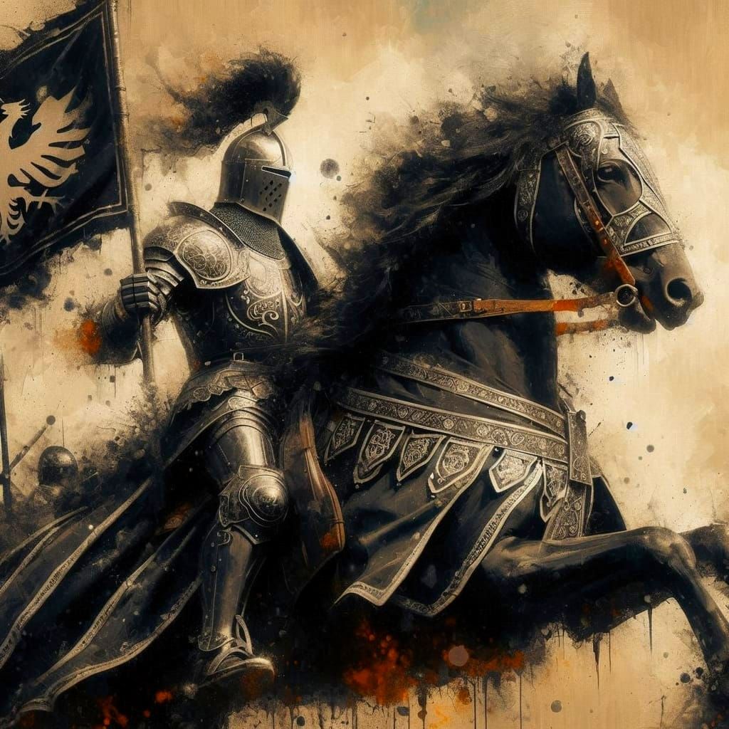 Medieval cavalry charge - Medieval Knight Leads Cavalry Char...