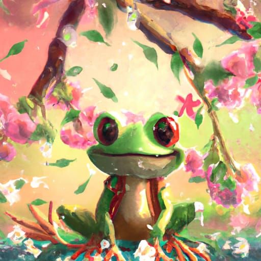 sakura frog 1 - AI Generated Artwork - NightCafe Creator