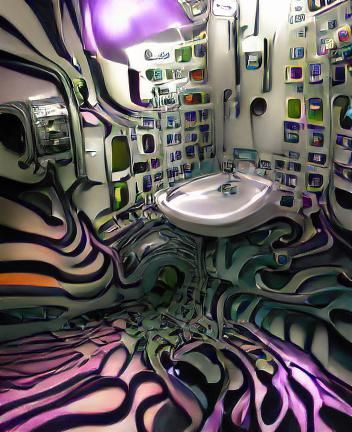 Alien Bathroom in Space (L1) - AI Generated Artwork - NightCafe Creator