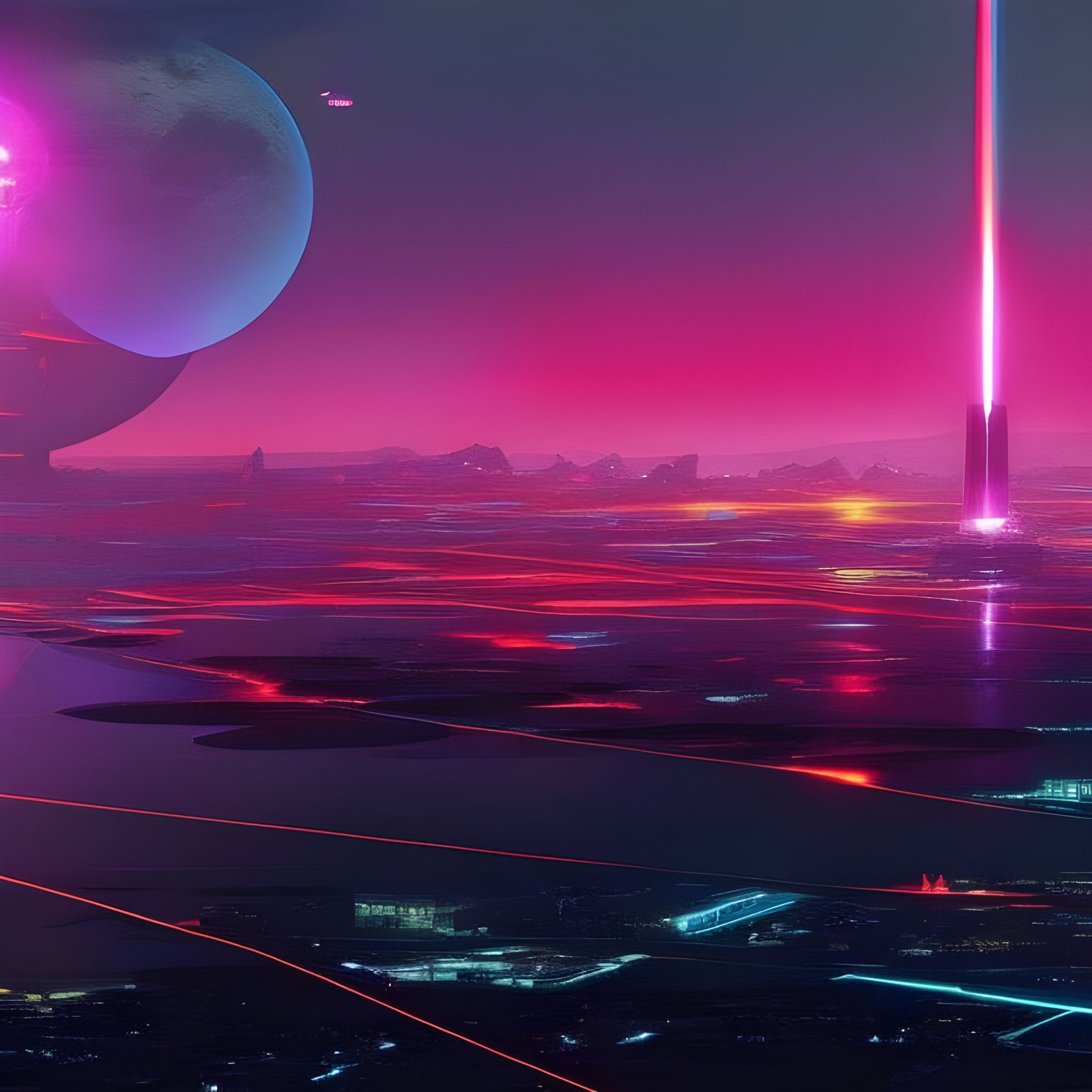 glass prism with spectral neon rainbow light shinning through it ...