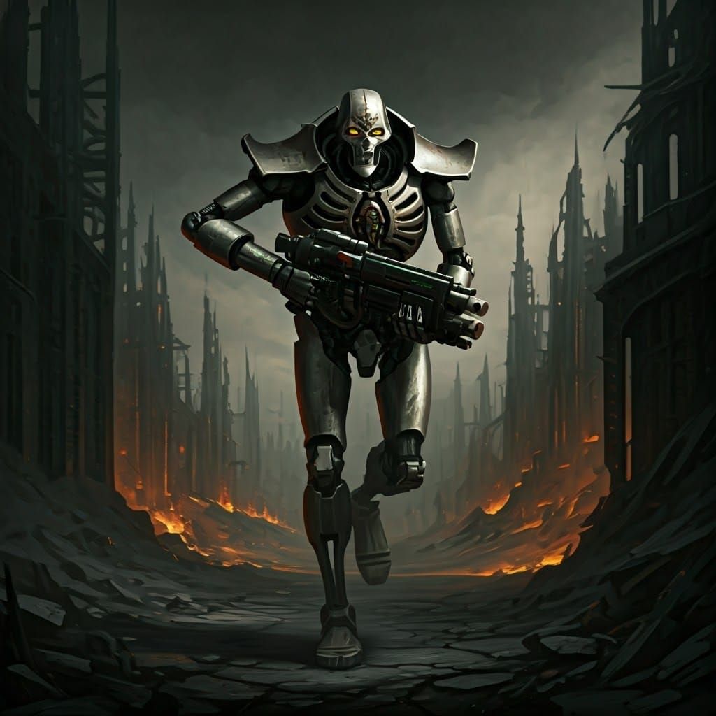 Necron - Gothic Sci-Fi War Machine in Desolate Ruins
